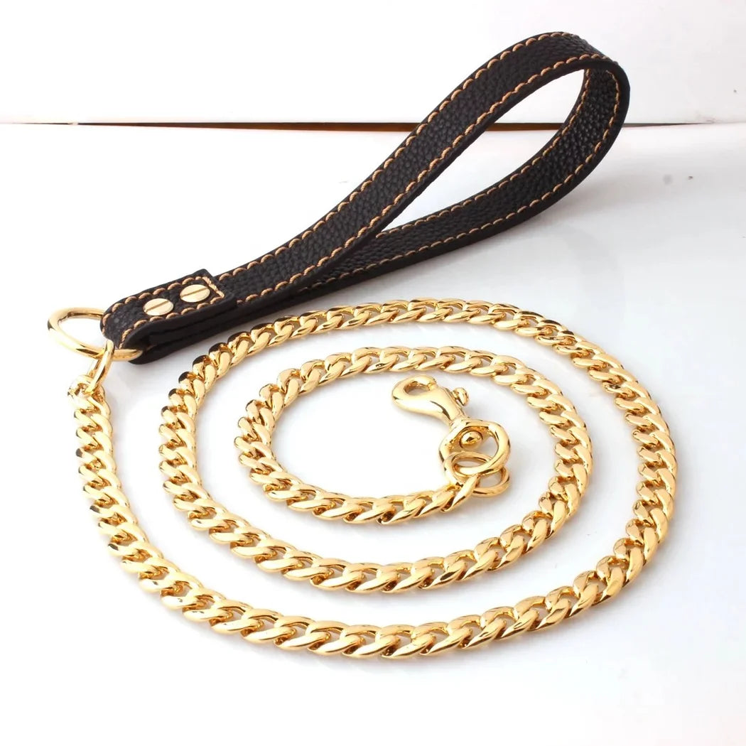 Heavyweight Gold Leash – The Dog Face UK